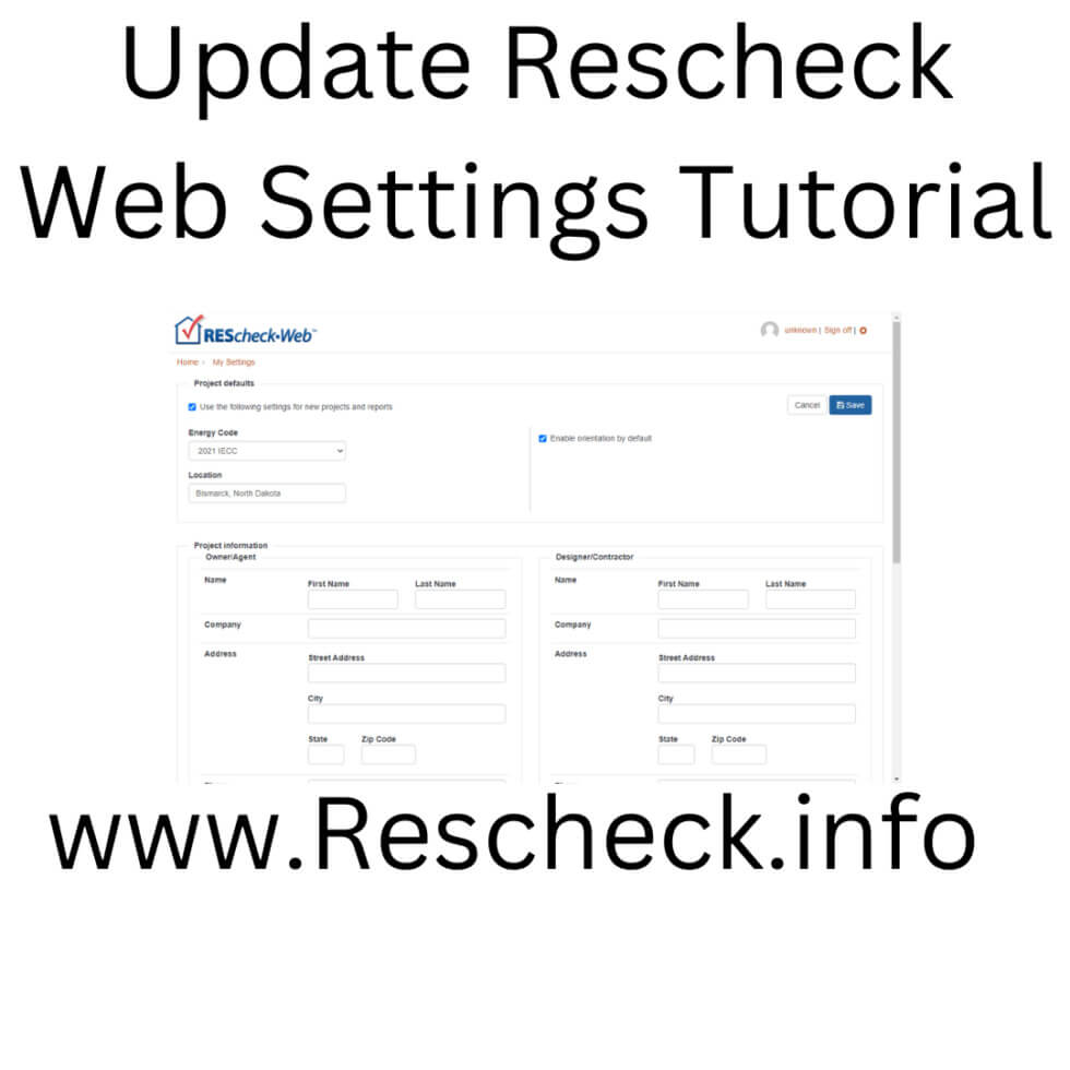 Update Rescheck Settings Tutorial | $79 REScheck, Manual J, Manual S ...