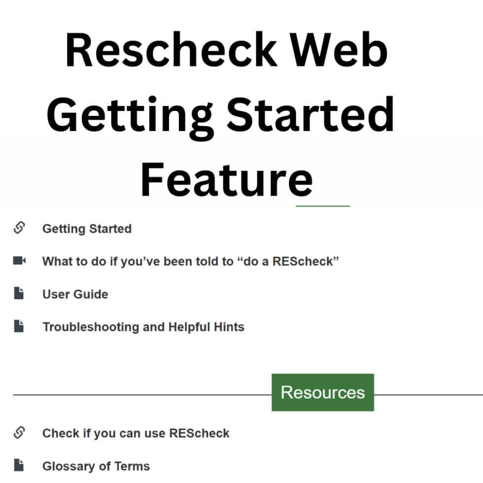 Rescheck Web Getting Started Feature | $79 REScheck, Manual J, Manual S ...