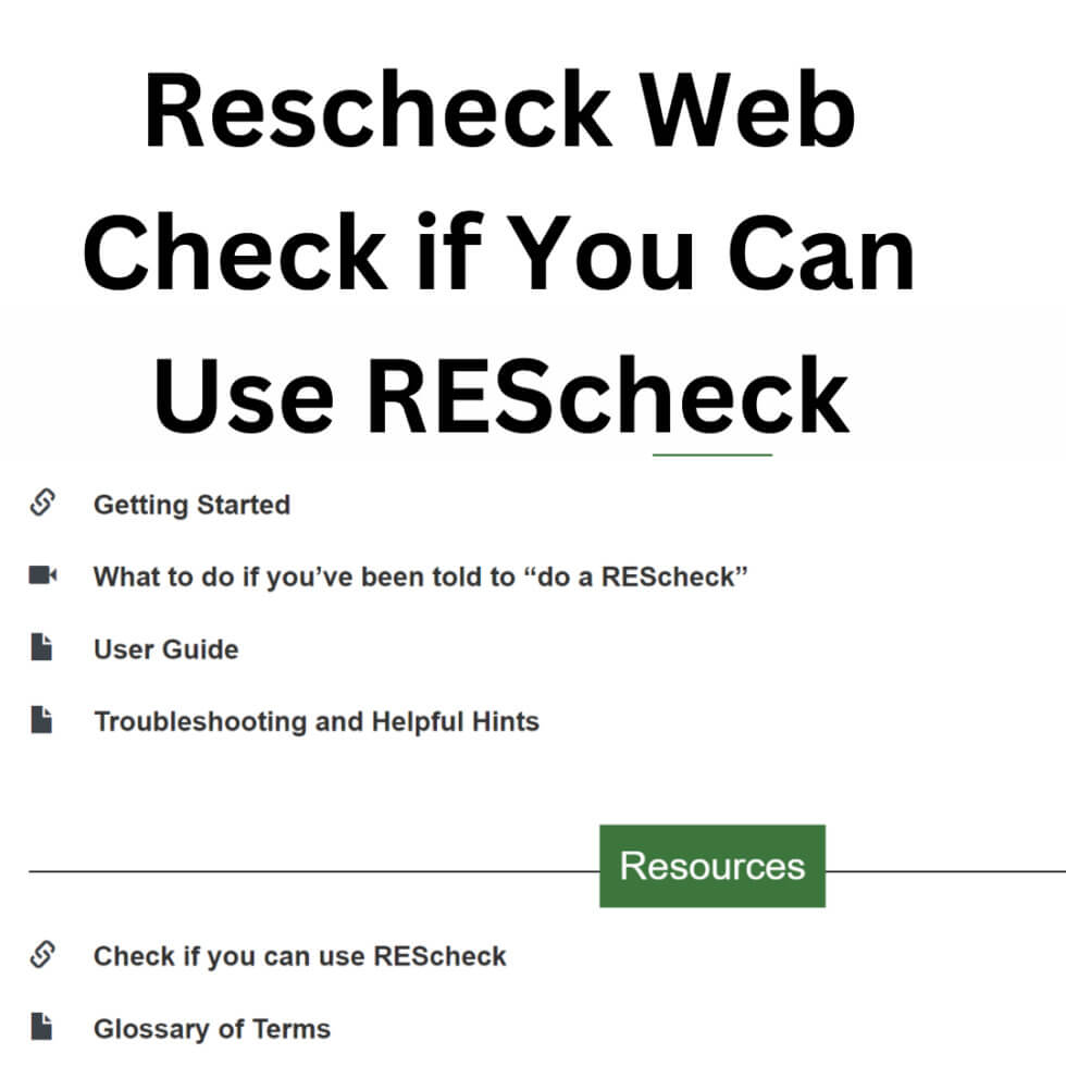 Check If You Can Use Rescheck Web Feature | $79 REScheck, Manual J ...